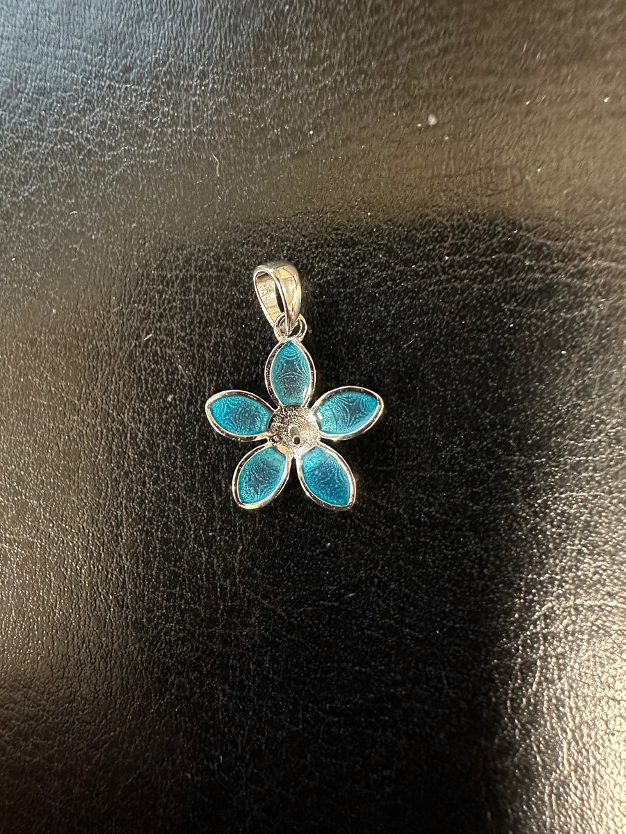 Blue Flower of Strength SS pearl mount – POP-A-PEARL LIVE PEARL Parties LLC